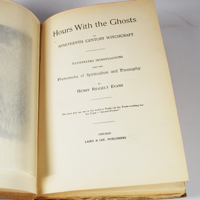 Hours With The Ghost: Henry Ridgely Evans 1897 | Magic Collectibles