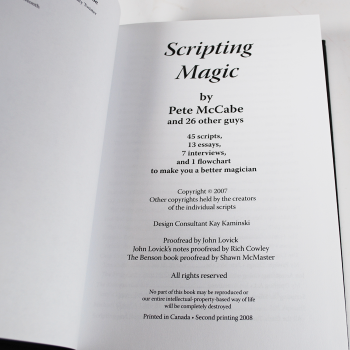 Scripting Magic by Pete Mcabe Sold out everywhere but here! | Magic ...
