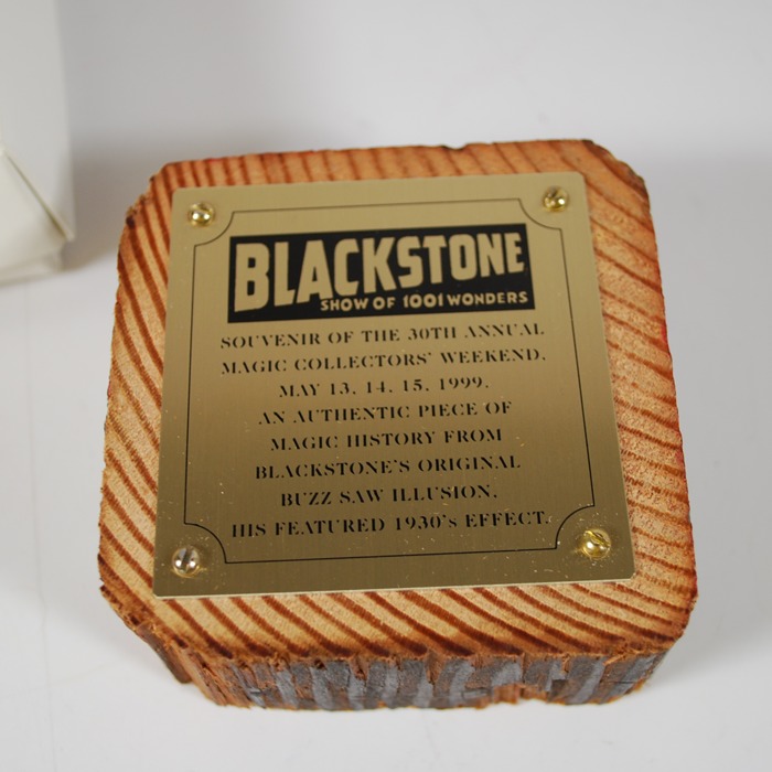 Blackstone Sr. Piece of Original Buzz Saw: Own a piece of history ...