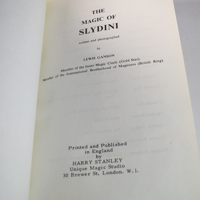 The Magic Of Slydini Ganson: inscribed by Slydini: Harry Stanley ...
