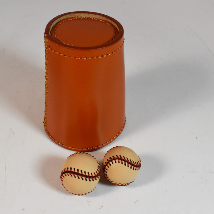 TCC Leather Chop Cup with baseball Chop balls | Magic Collectibles