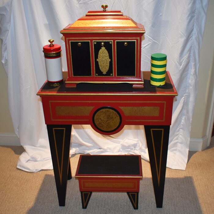 Okito Style Checker Cabinet and Matching Center Table and Small Stand ...