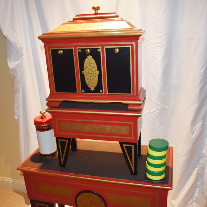 Okito Style Checker Cabinet and Matching Center Table and Small Stand ...